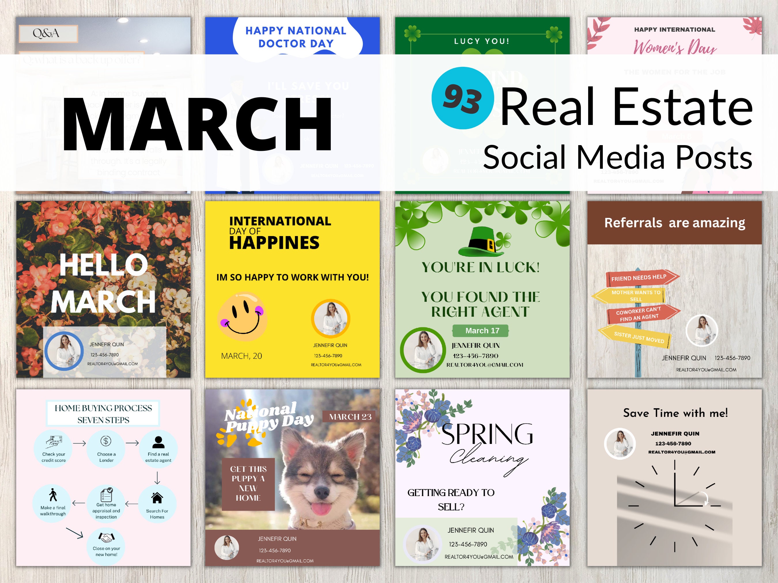 March Real Estate Templates, Realtor Marketing, Real Estate Spring ...