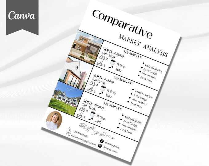 Comparative Market Analysis Flyer CMA Handout Real Estate CMA Flyer ...
