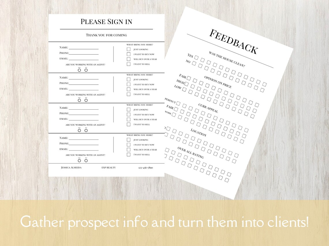 Editable Open House Sign in Sheet, Open House Flyers and Forms ...