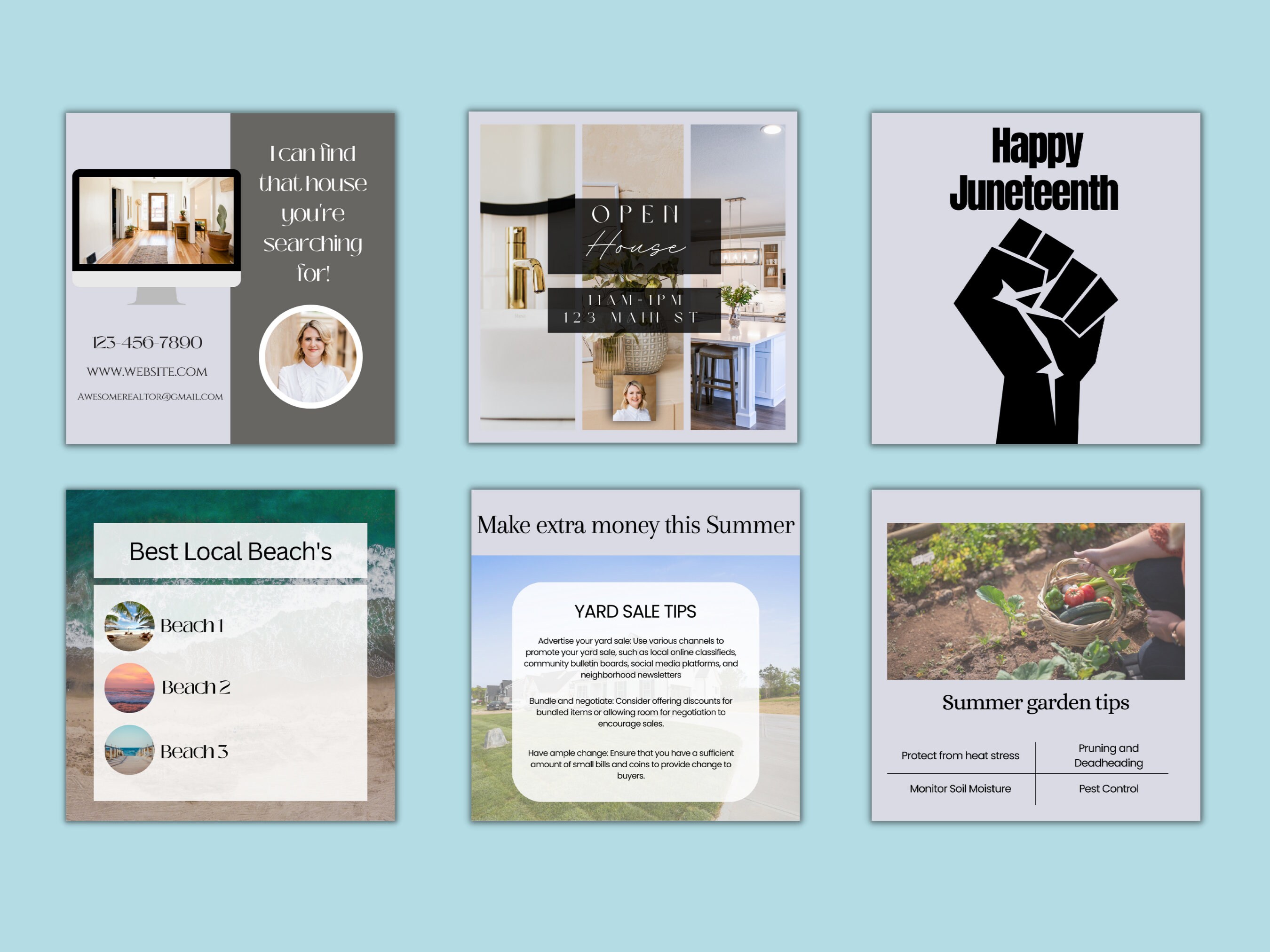 June Realtor Posts, Real Estate Summer Posts, Realtor Social Media ...