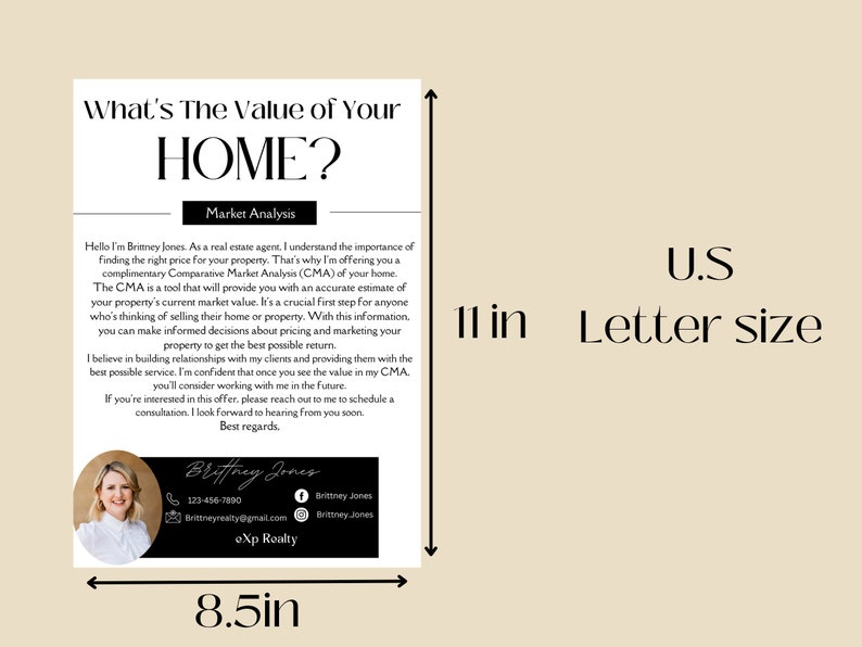 Real Estate Marketing Letter Offer Realtor Prospecting CMA - Etsy