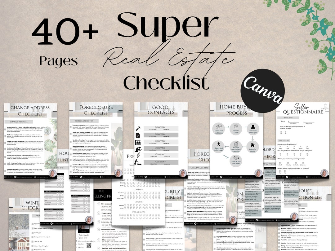 Realtor Checklist, Seller Buyer Real Estate Checklist, Closing Day ...