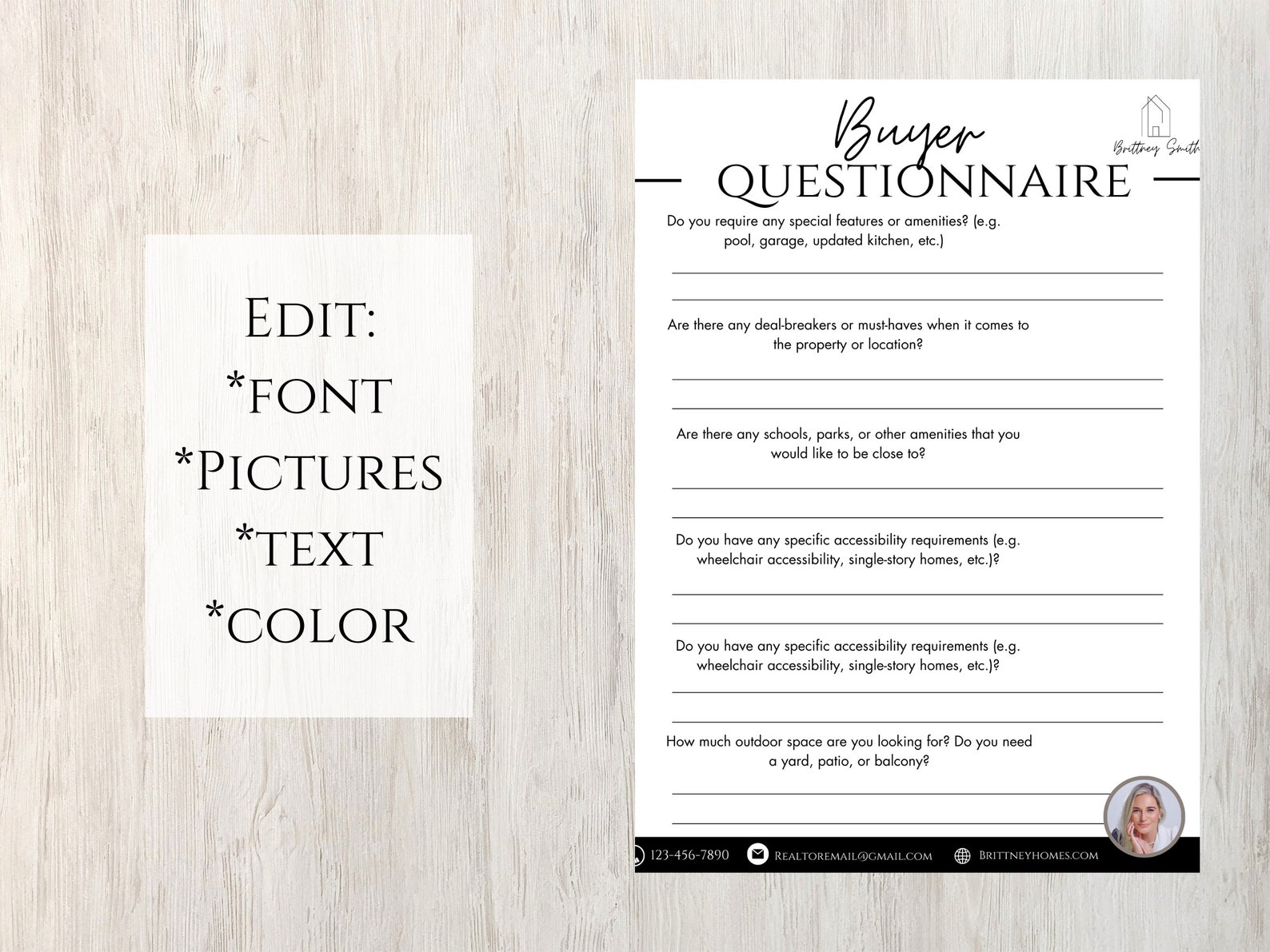 Buyer Questionnaire, Buyer Consultation Questionnaire, House Hunting ...