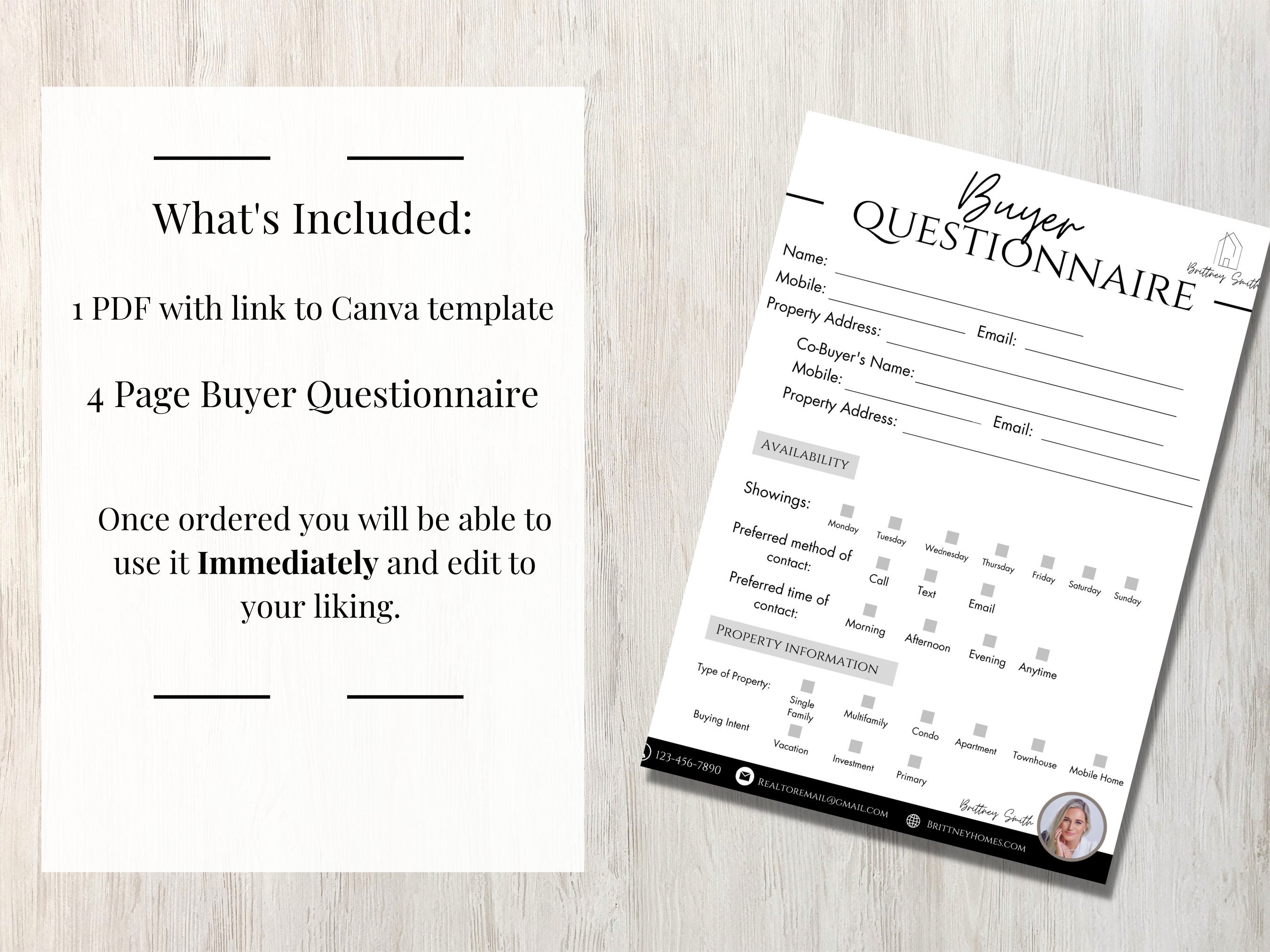 Buyer Questionnaire, Buyer Consultation Questionnaire, House Hunting ...