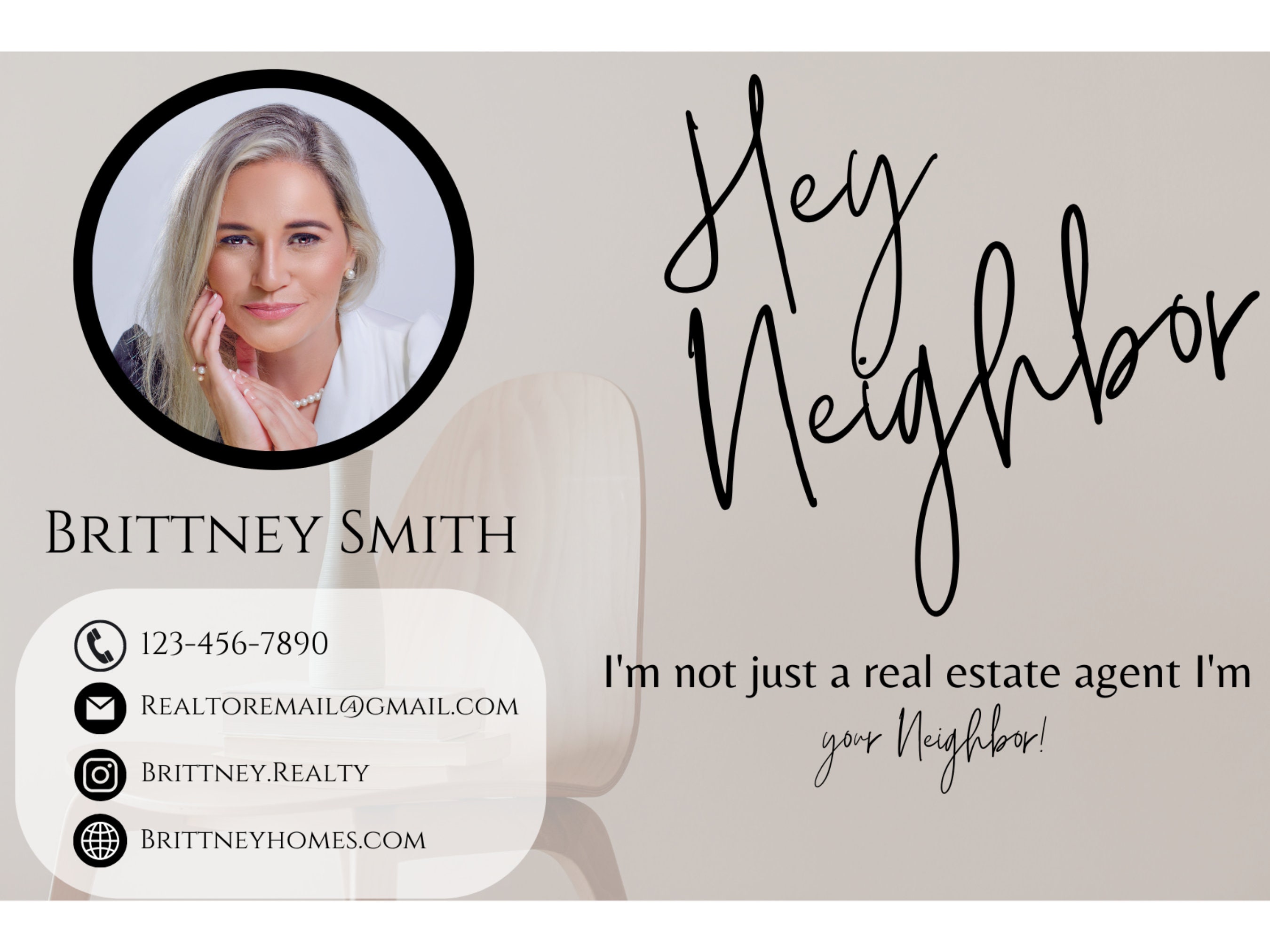 Hello Neighbor Farming Postcard Black, Realtor Postcard, Real Estate ...