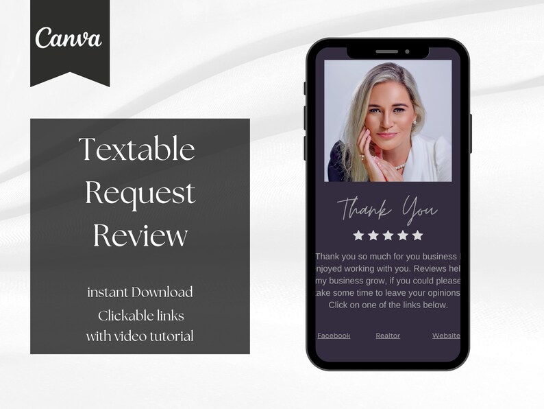 Client Review Request Textable Card Text Message Real Estate - Etsy