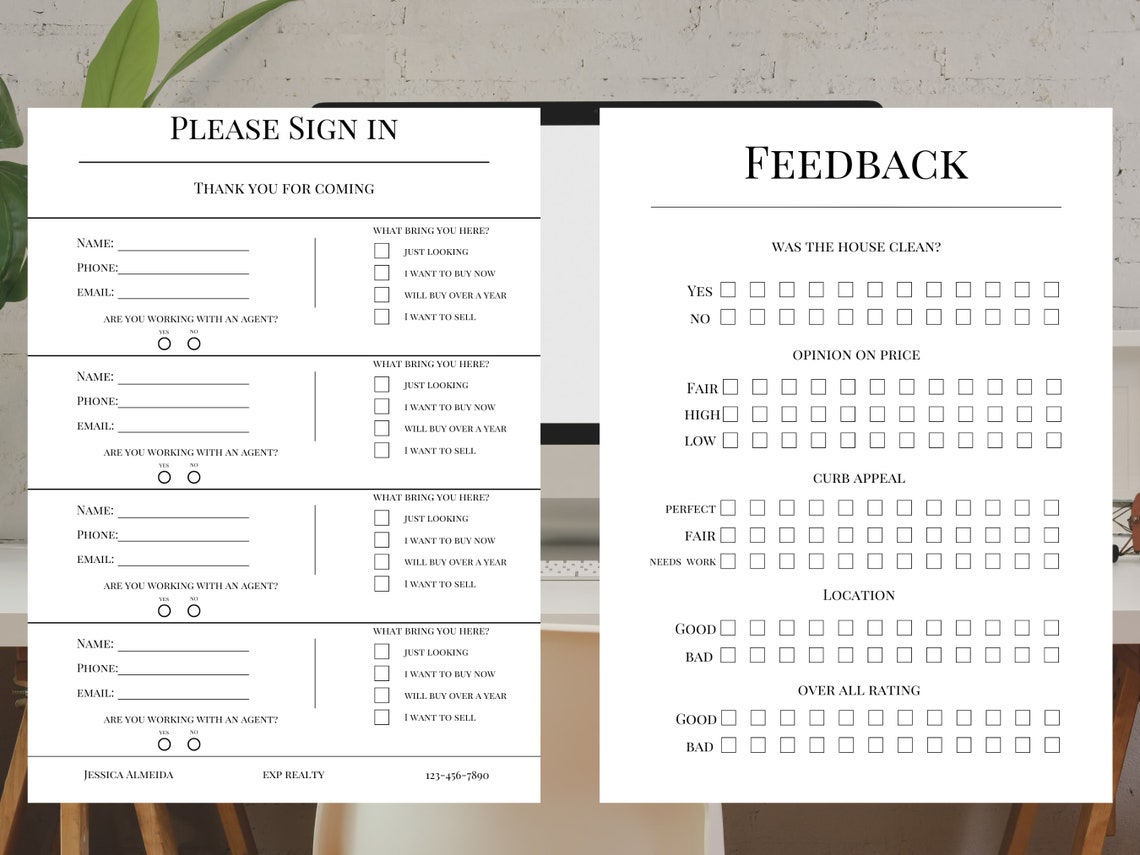 Editable Open House Sign in Sheet, Open House Flyers and Forms ...