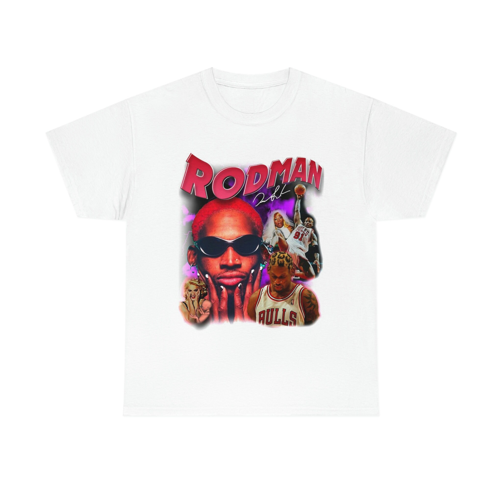 Dennis Rodman Collage Tee, Basketball Graphic Tee, Athlete Streetwear ...
