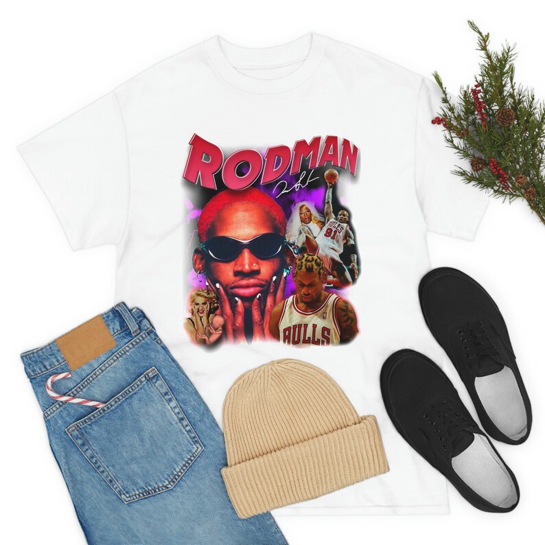 Dennis Rodman Collage Tee, Basketball Graphic Tee, Athlete Streetwear ...