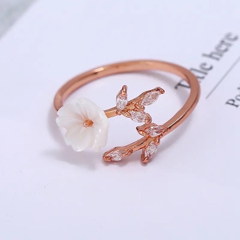 Sakura Cherry Blossom Rose Gold Ring by Alphaempire Diamante, Japan ...
