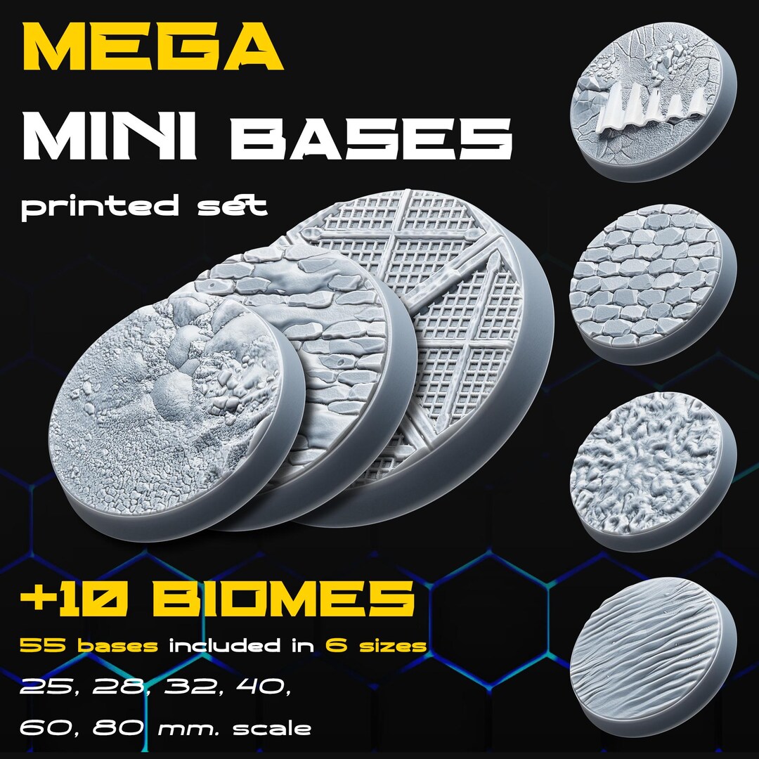 Miniature Bases MEGA PACK | 50+ Pack Resin Printed Tabletop Miniature ...