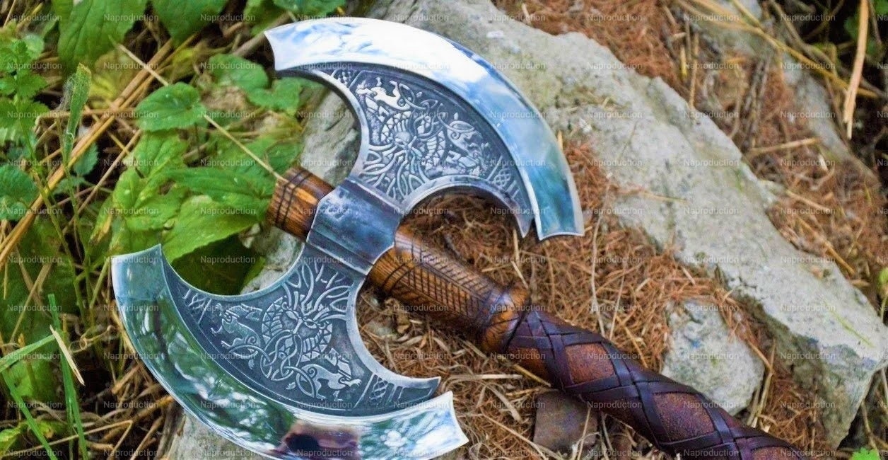 Custom Handmade Double Headed Vikings Axe, Double Headed Axe, Forged ...