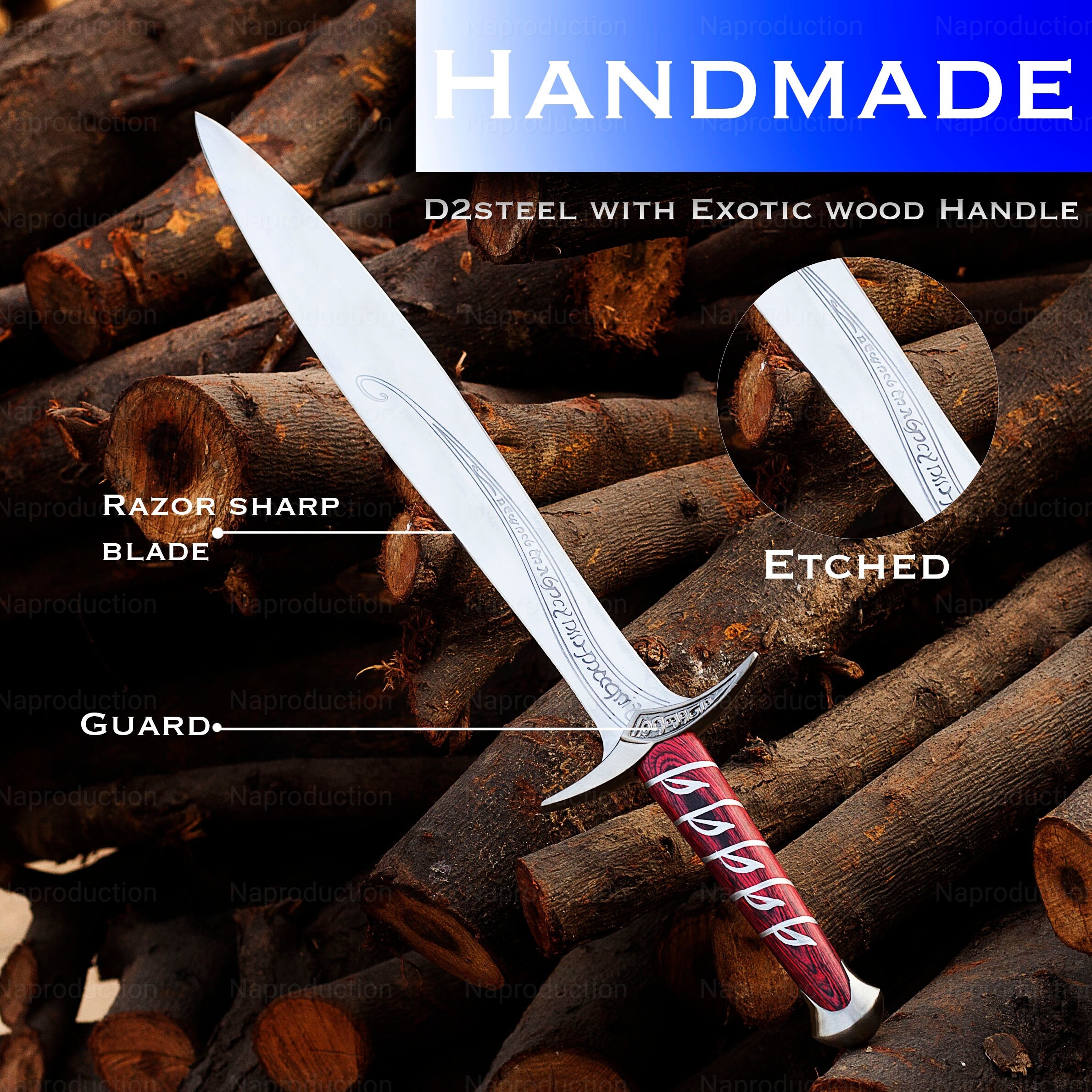 Short Steel Sword With Scabbard, Viking Sword, Battle Ready Sting Sword ...