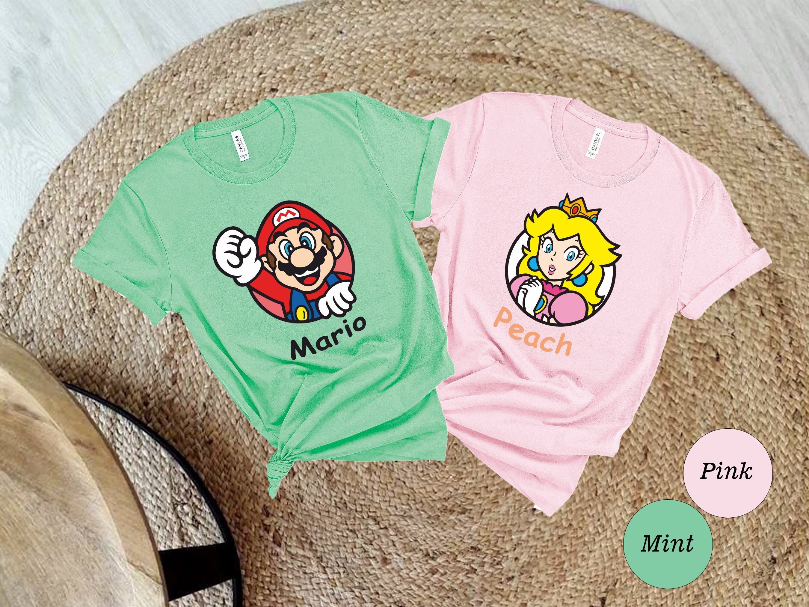 Super Mario Nintento World Shirt, Super Mario and Princess Peach Couple ...