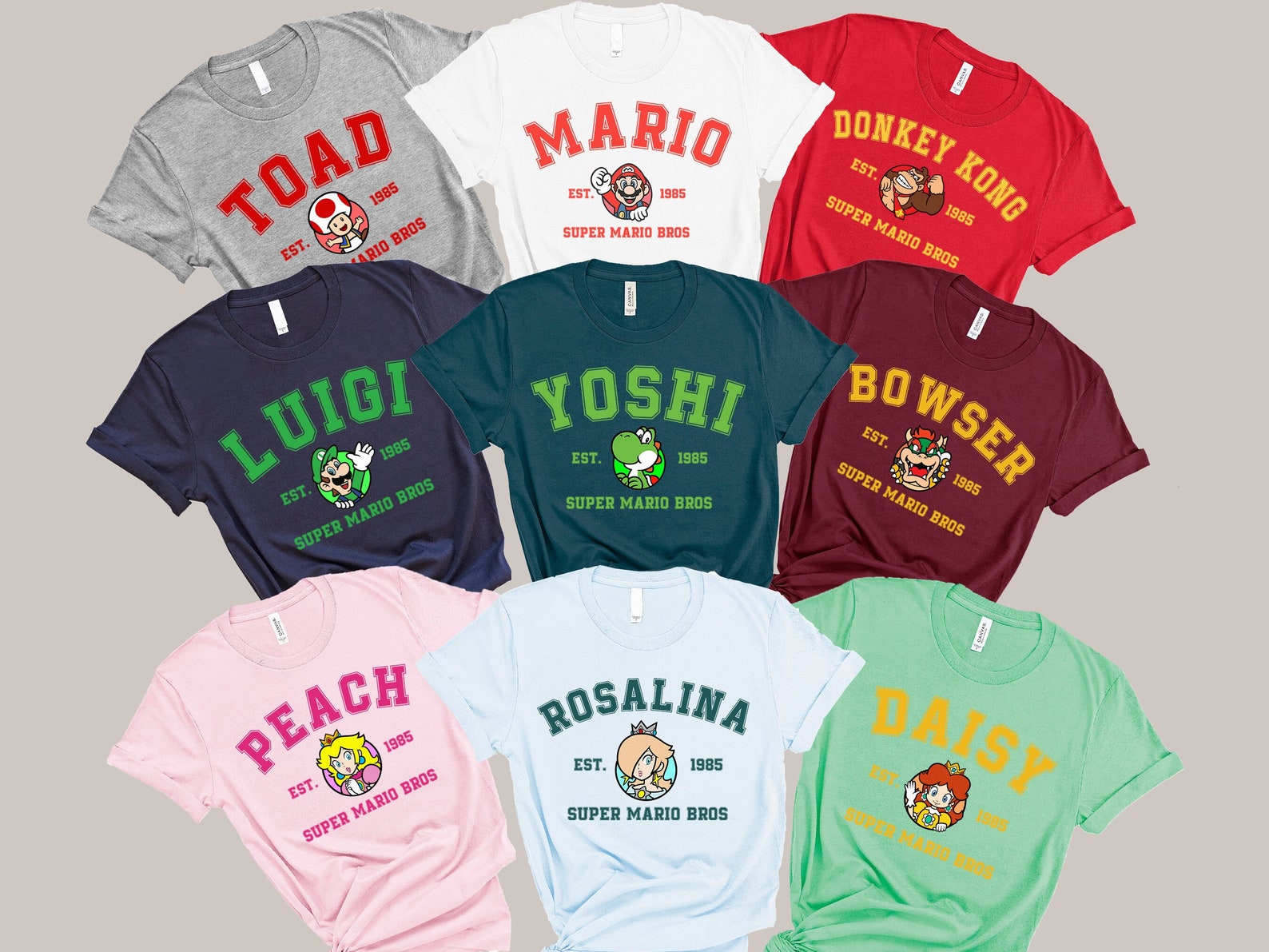 Super Mario Characters Shirt,super Mario and Friends Matching Shirt ...