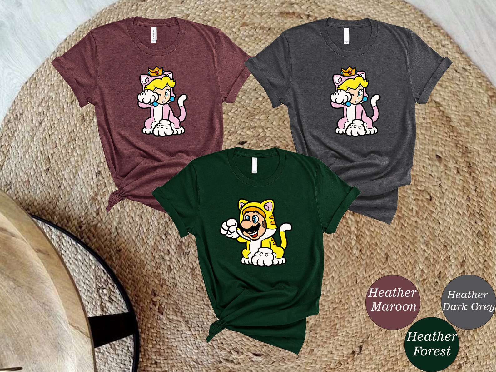 Super Mario and Princess Peach Couple Shirt, Super Mario, Princess ...