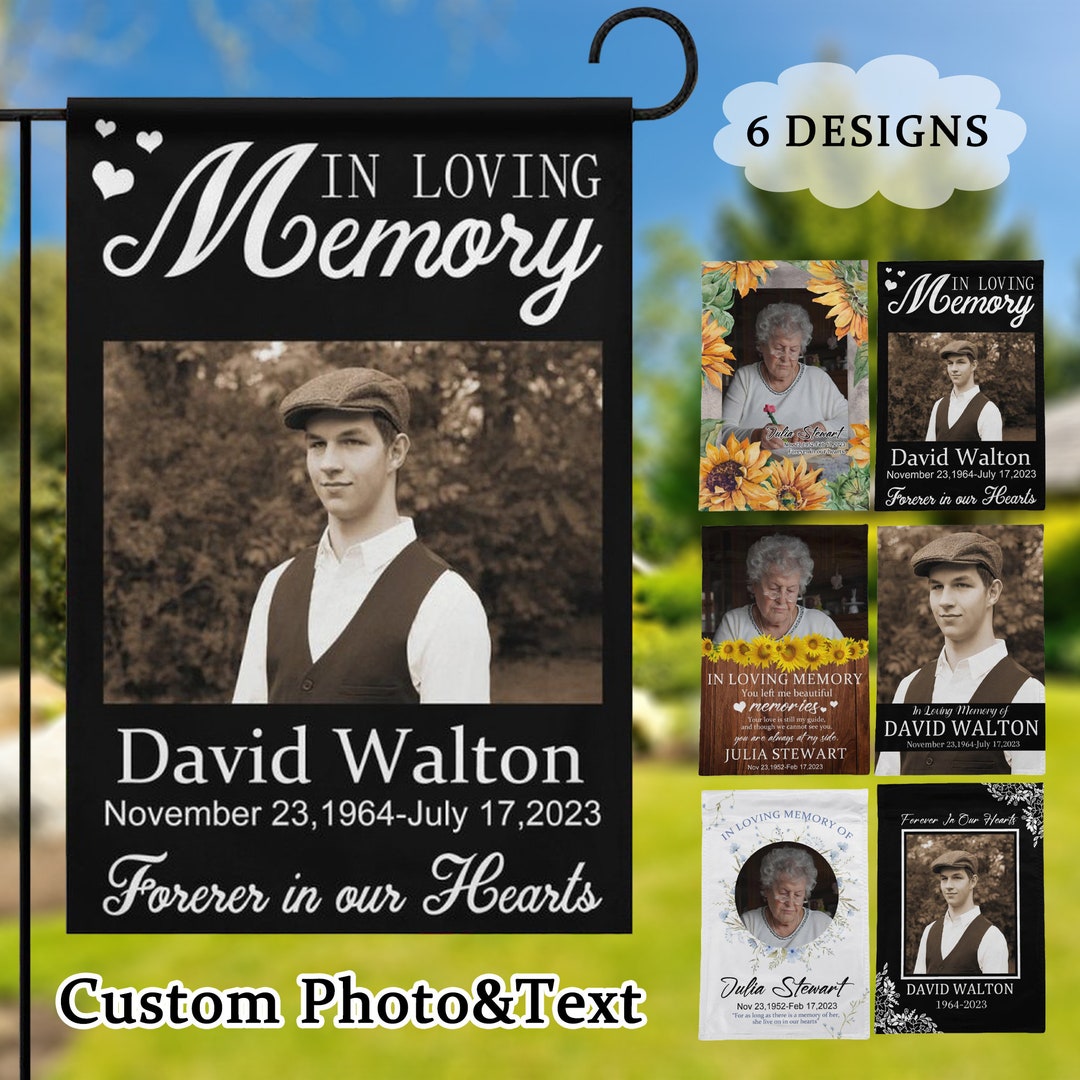 Custom Memorial Garden Flag, Custom Photo/name/date Memory Garden Flag ...