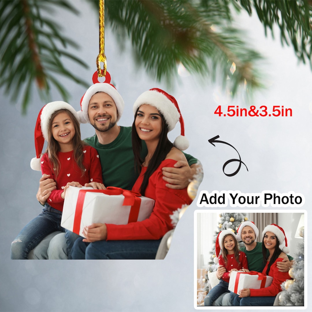 Custom Family Photo Ornament, Photo Ornaments, Photo Ornament Christmas ...