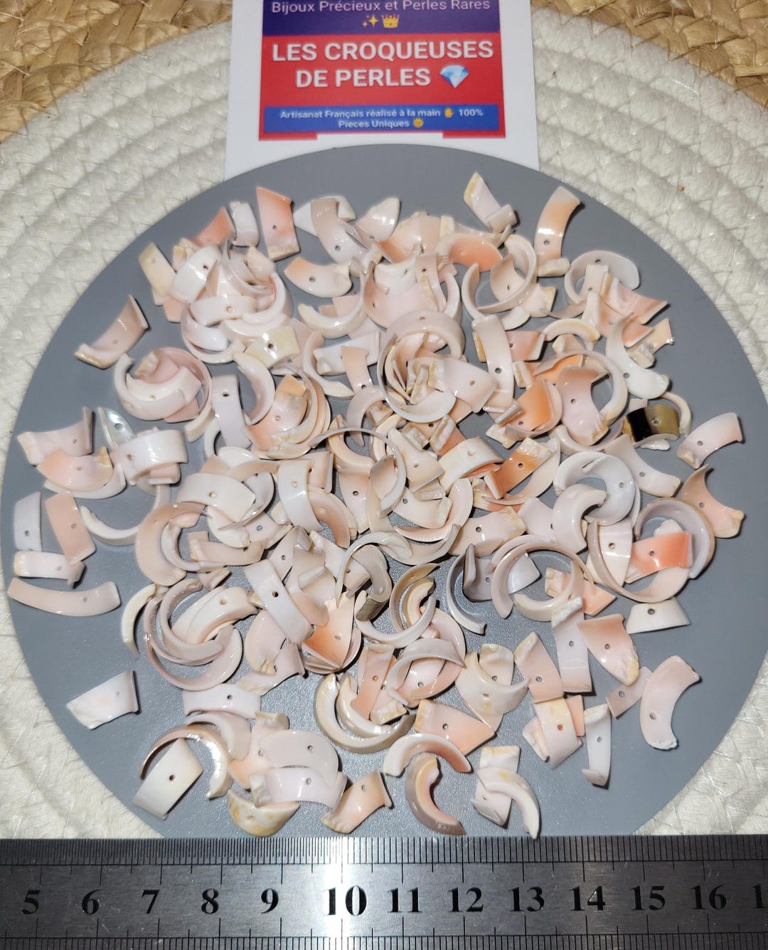 Vintage Shell Slice Beads Set - Etsy UK