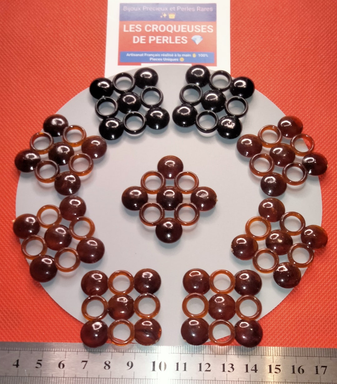 Lot 9 Square Shapes 35mm Lucite Brown Tortoiseshell/black Vintage - Etsy