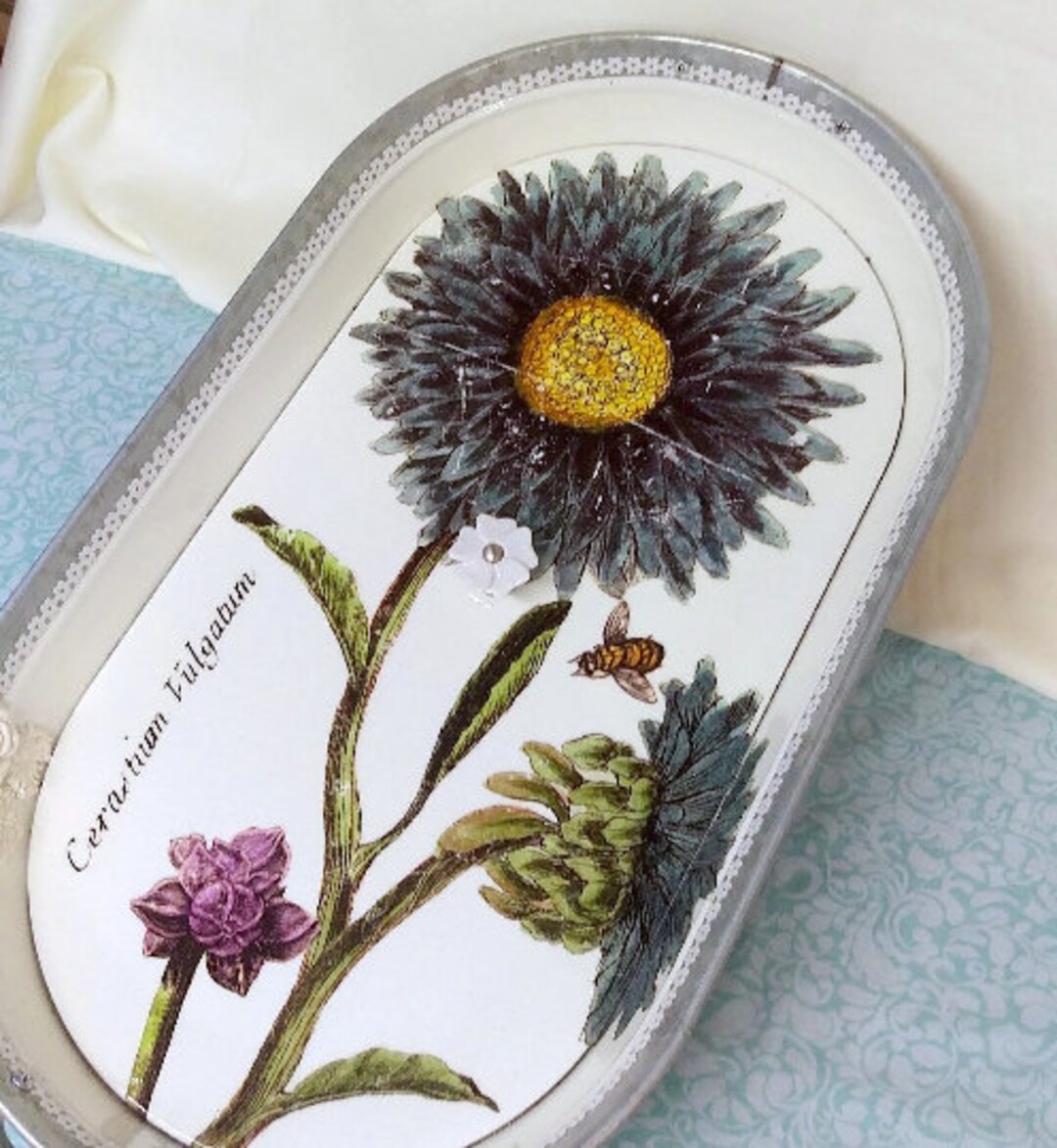 Large Ottoman Tray, Galvanized Tin Tea Tray, Tv Tray - Etsy