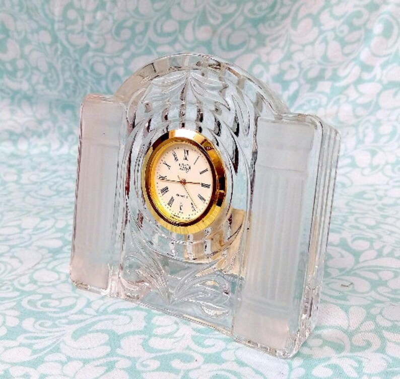 Vintage Mikasa Clock Art Deco Timepiece Crystal Table Clock - Etsy