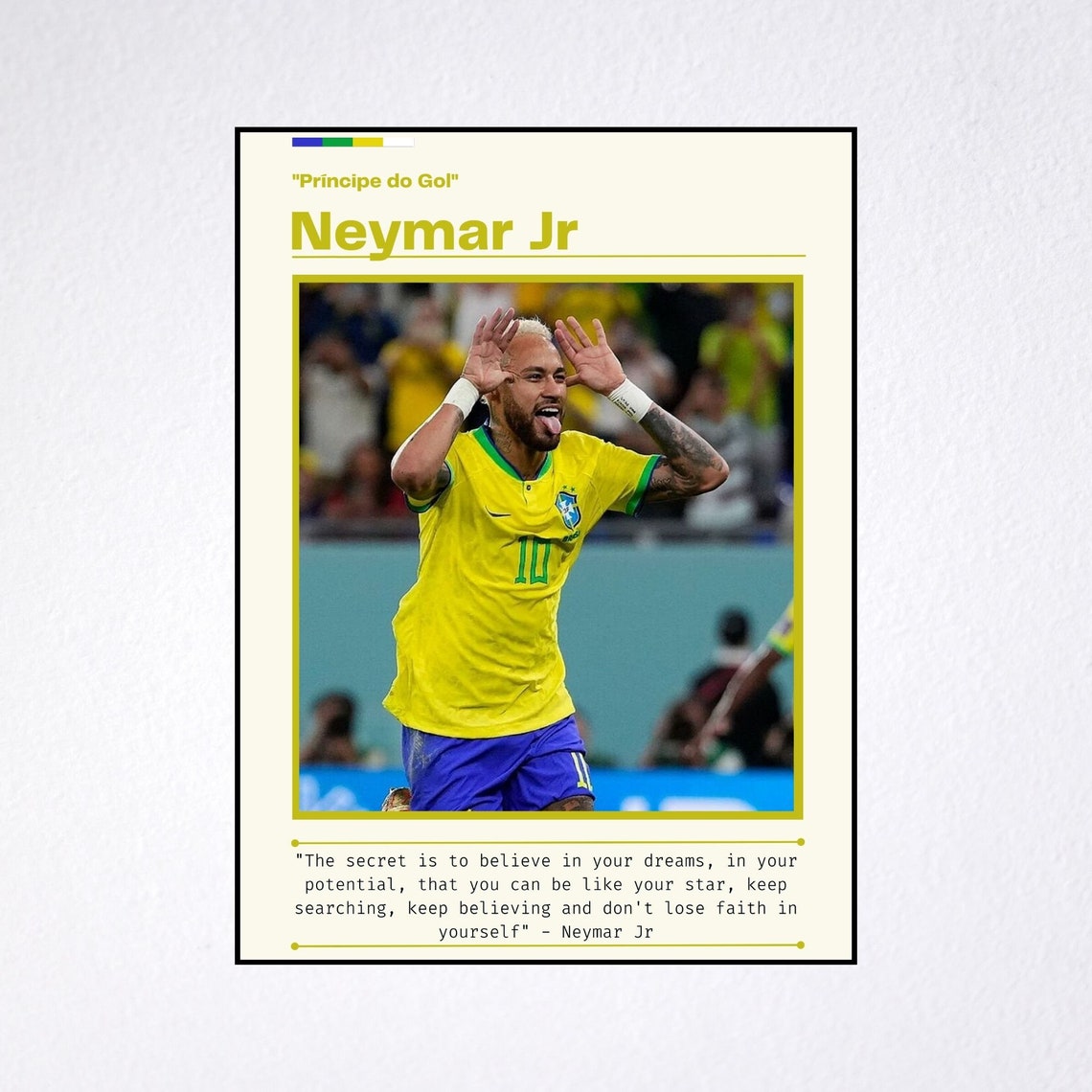 Neymar Print, Neymar Poster, Man Cave Decor, Neymar Jr, Neymar Birthday ...