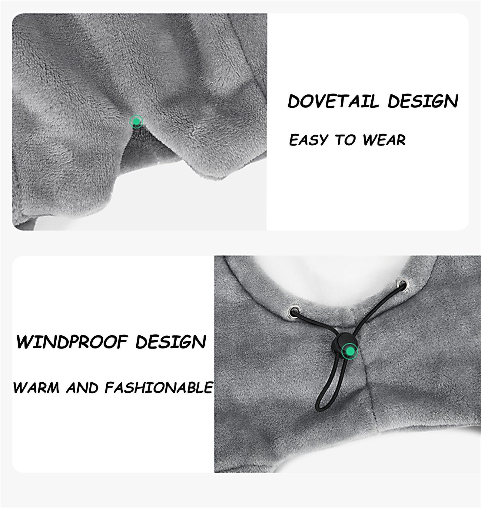 White Panda Balaclava Hood, Moving Ears Animal Hat, Gifts for Her/ Him ...