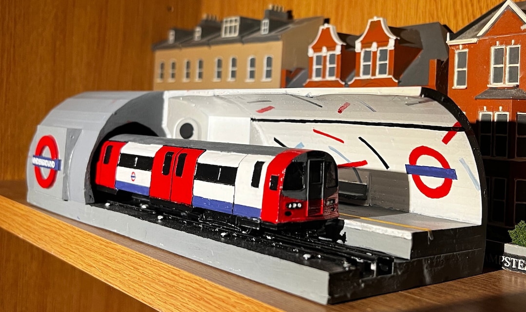 London Underground Station With Tube Train - Etsy UK