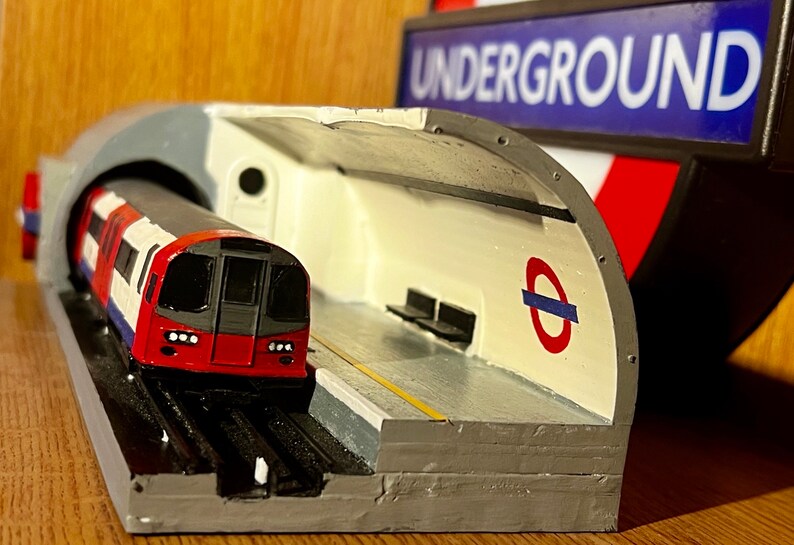 London Underground Station With Tube Train - Etsy