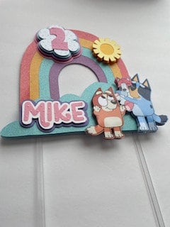 Rainbow Blue Bluey Cake Topper/centerpiece / Party Decor - Etsy