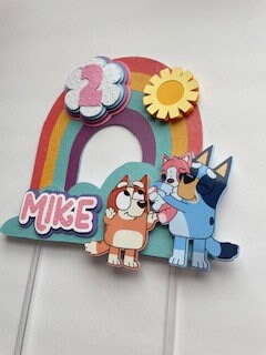 Rainbow Blue Bluey Cake Topper/centerpiece / Party Decor - Etsy