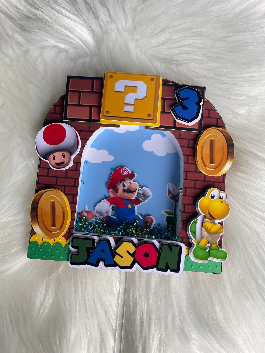 Super Mario 3D Shaker Cake Topper | Centerpiece | Party Decorations - Etsy