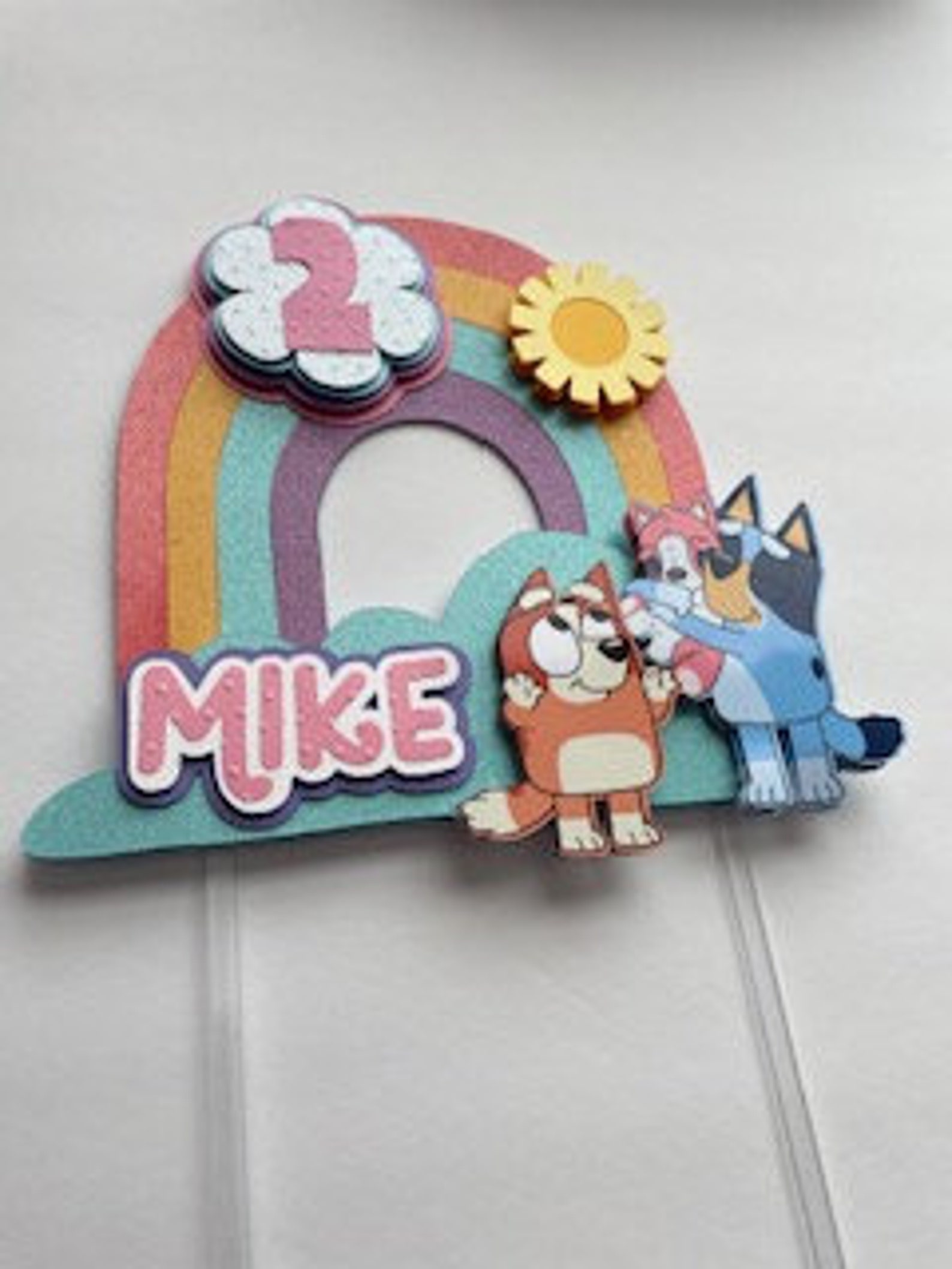 Rainbow Blue Bluey Cake Topper/centerpiece / Party Decor - Etsy