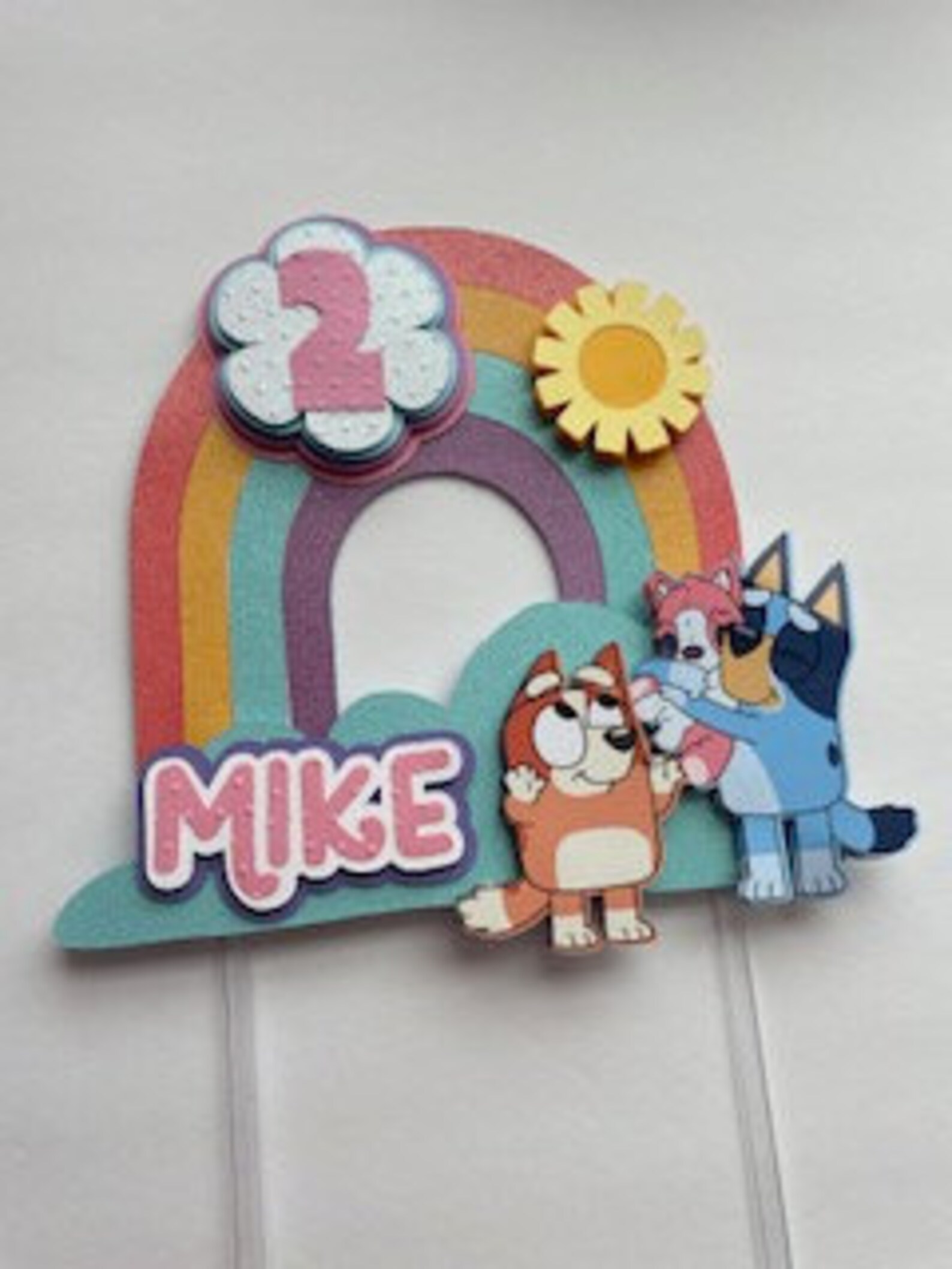 Rainbow Blue Bluey Cake Topper/centerpiece / Party Decor - Etsy