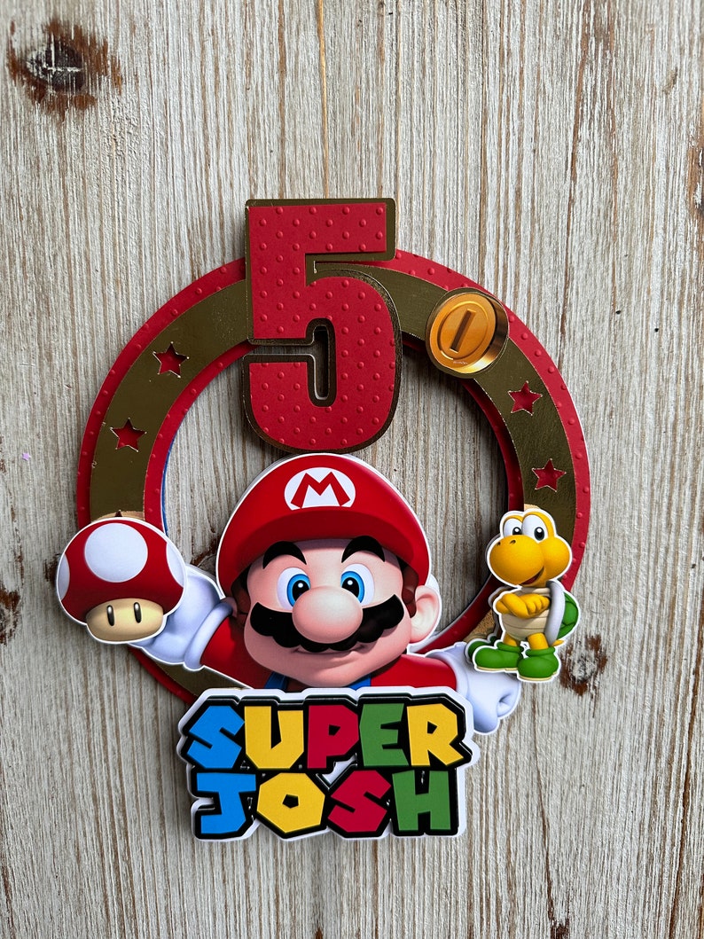 Super Mario Cake Topper Centerpiece Birthday Decorations - Etsy