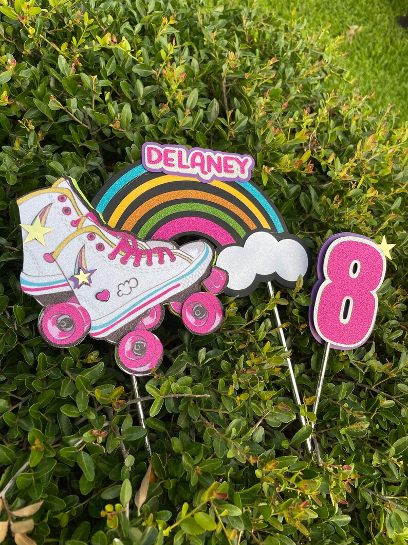 Roller Skate Cake Topper Roller Skate Centerpiece Birthday - Etsy