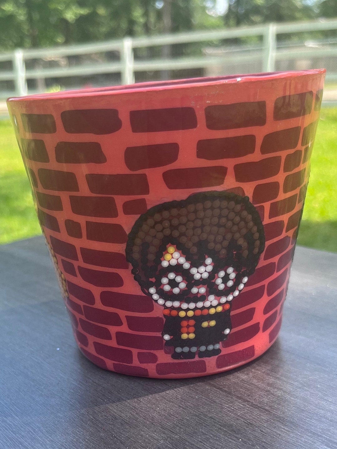 Planter 5 Wizards Diamond Art W/ Brick Wall Background . Laquer Finish ...
