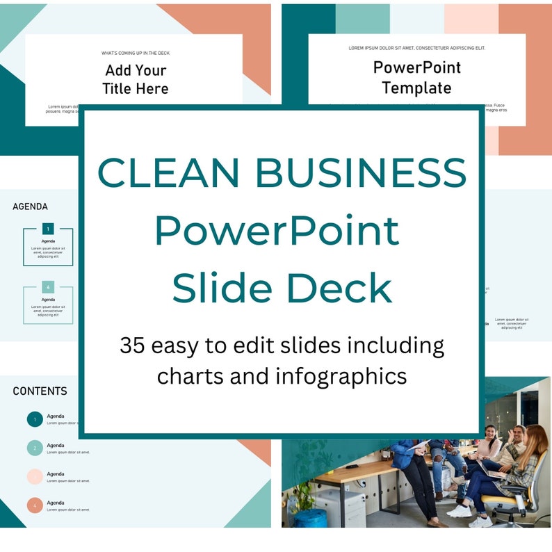 Clean Business Powerpoint Deck Template - Etsy