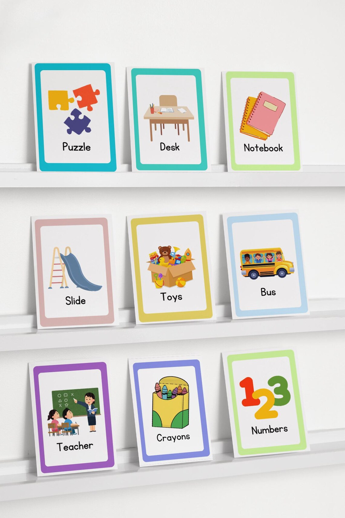 Printable School Time Flashcards for Kids, 27 Flashcards , School Time ...