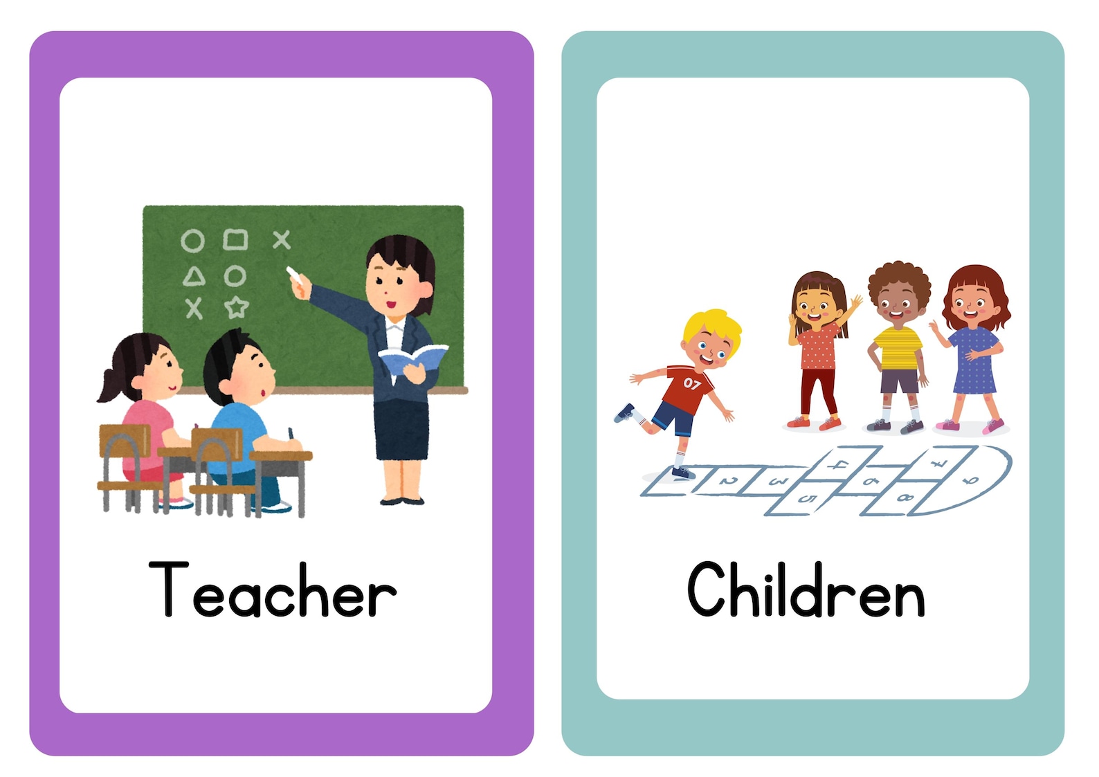 Printable School Time Flashcards for Kids, 27 Flashcards , School Time ...