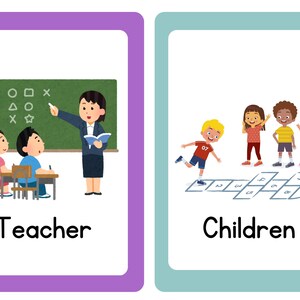 Printable School Time Flashcards for Kids, 27 Flashcards , School Time ...