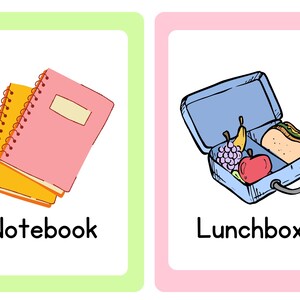 Printable School Time Flashcards for Kids, 27 Flashcards , School Time ...