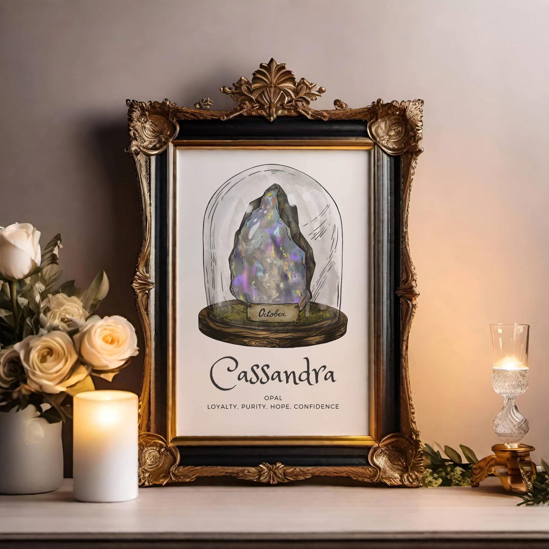 Vintage Custom Birthstone Poster, Personalized Family Birthstone Wall ...