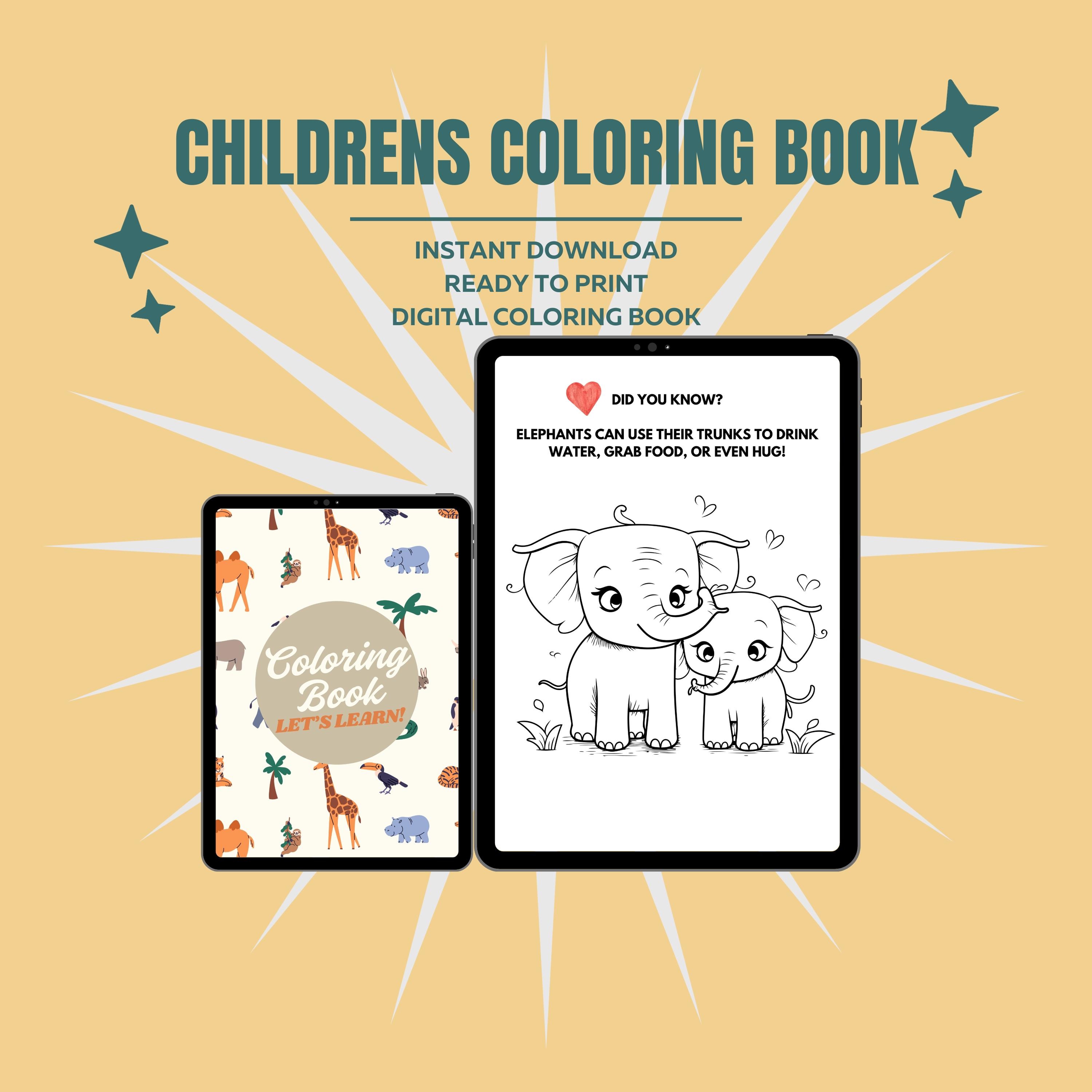 16 Pages Printable Educational Coloring Book for Kids, Children's ...