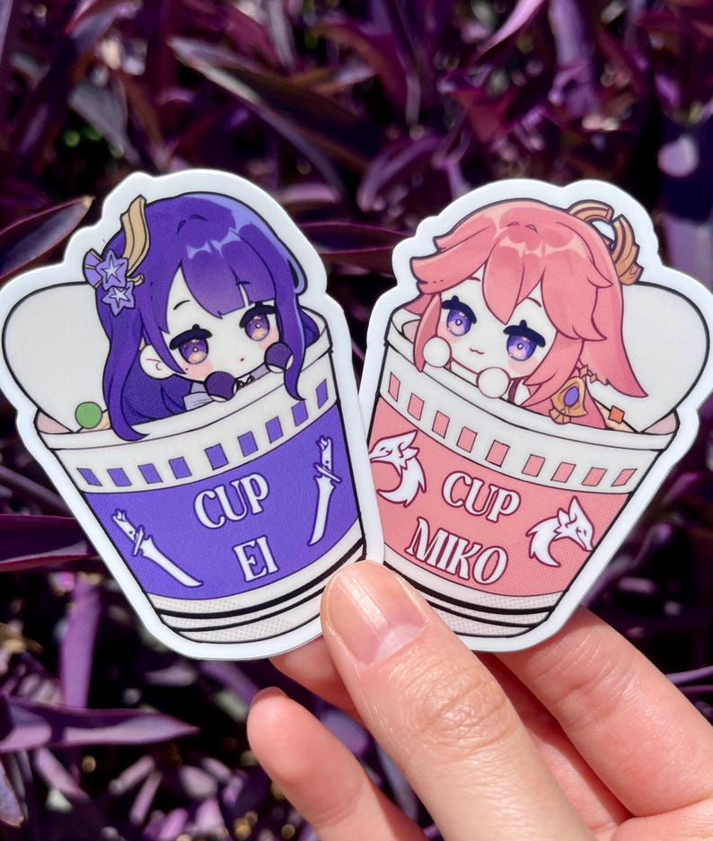 Genshin Impact Raiden Ei Yae Miko Eimiko Matching Stickers Cup Ramen - Etsy