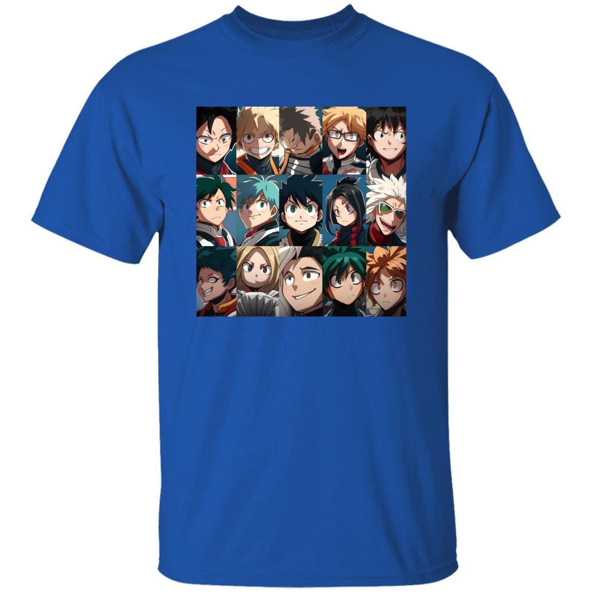 Anime Style Graphic Tee With Multi Characters, Anime Fashion Unisex Tee ...
