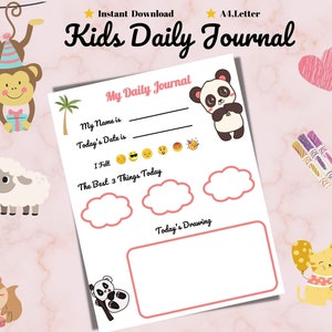 Kids Daily Journal Printable | Journal for Kids | Diary for Children ...