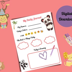 Kids Daily Journal Printable | Journal for Kids | Diary for Children ...