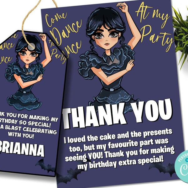 Wednesday Addams Thank You Tag - Etsy
